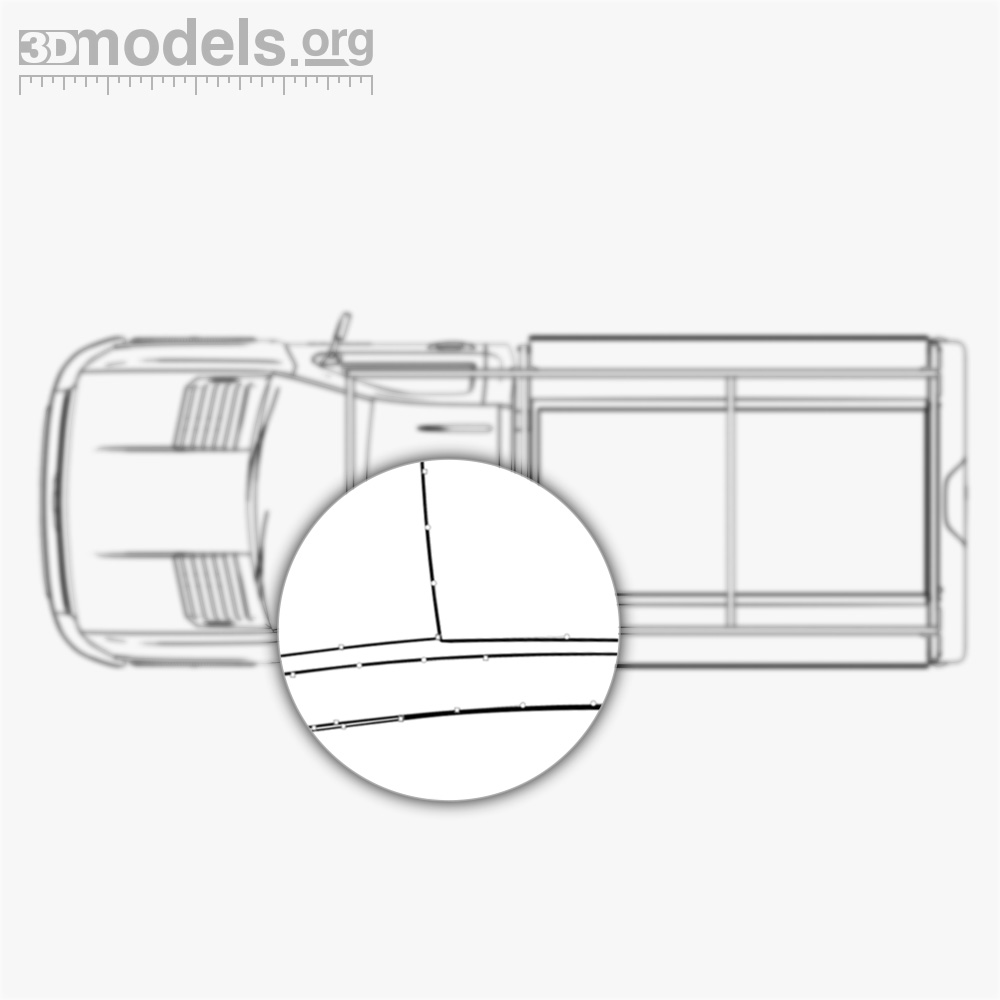 Chevrolet Silverado 2500HD Work Truck 2015 Vector Blueprint - 3DModels.org