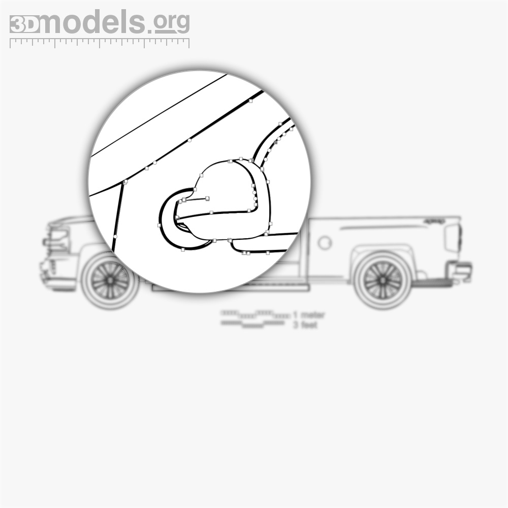 Chevrolet Silverado 1500 Crew Cab Standard Box High Country 2020 Vector ...