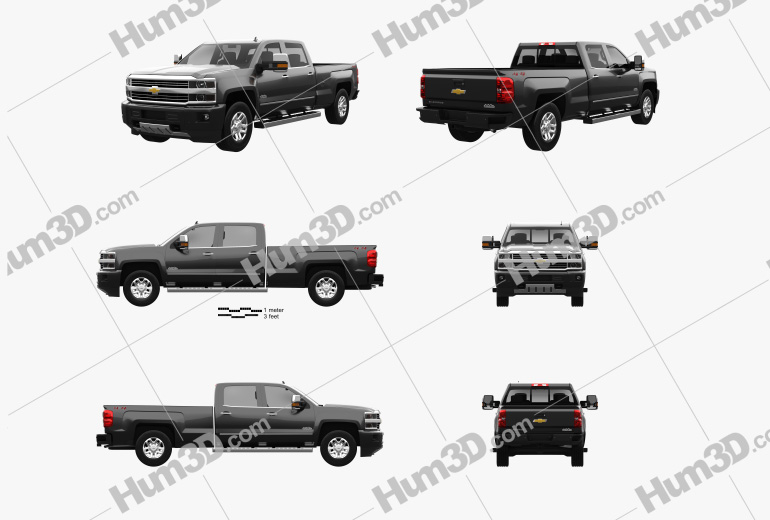 Chevrolet Silverado 3500HD Crew Cab Long Box High Country 2017 ...