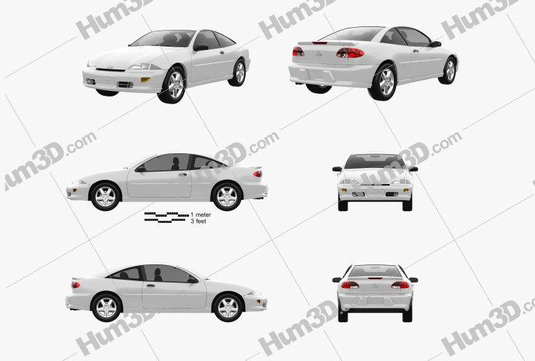 Chevrolet Cavalier Z24 2005 Blueprint Template - 3DModels.org