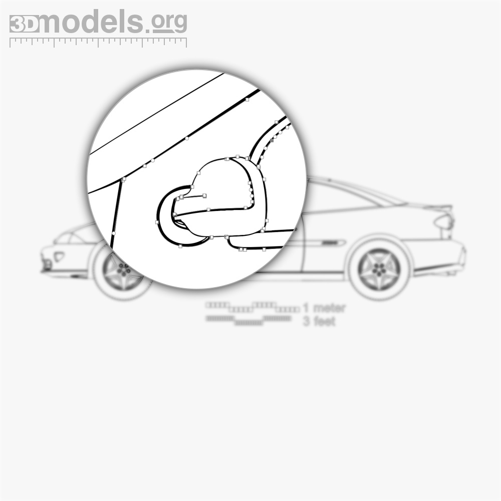 Chevrolet Cavalier Z24 2005 Vector Blueprint - 3DModels.org