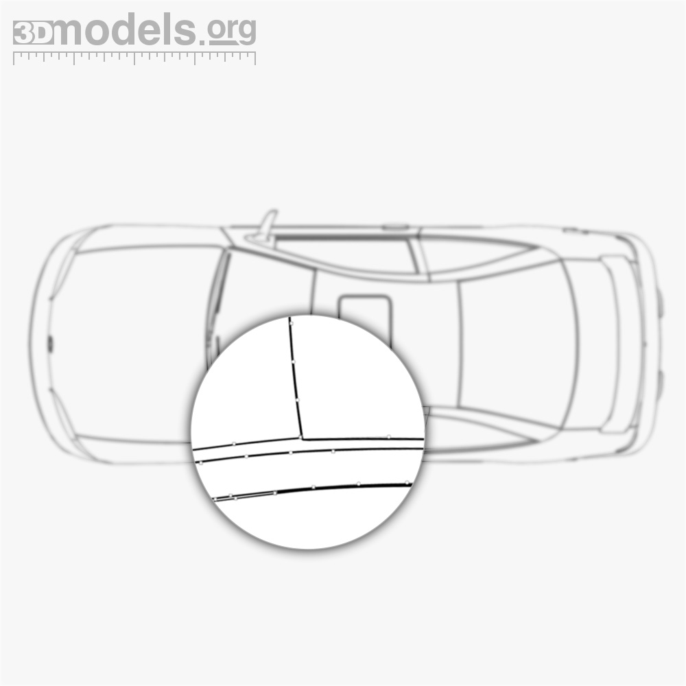 Chevrolet Cavalier Z24 2005 Vector Blueprint - 3DModels.org