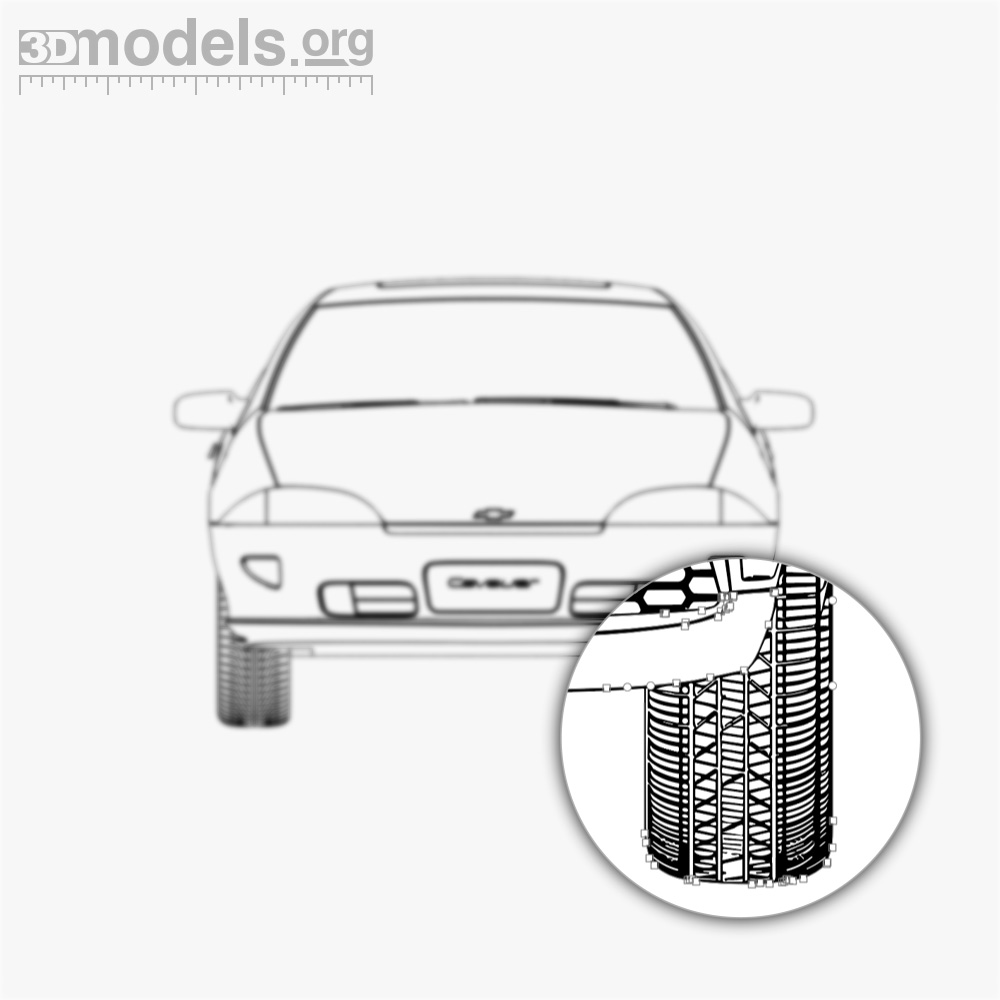 Chevrolet Cavalier Z24 2005 Vector Blueprint - 3DModels.org