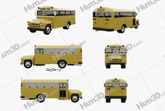 School bus blueprints Download in PNG - 3DModels.org