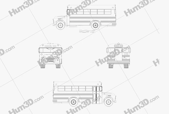 School bus blueprints Download in PNG - 3DModels.org