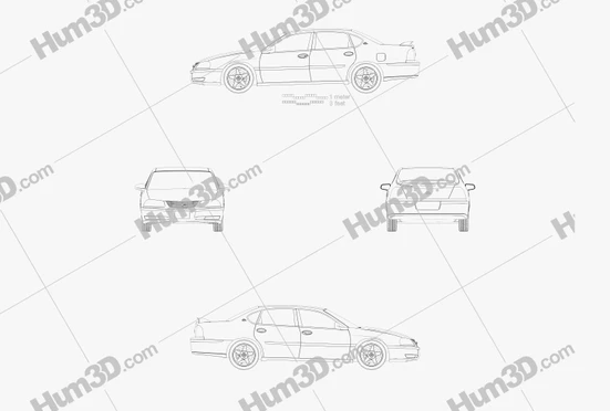Chevrolet Impala blueprints Download in PNG - 3DModels.org