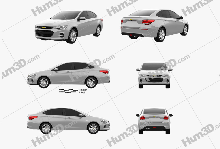 Chevrolet Cavalier LT 2019 Blueprint Template - 3DModels.org