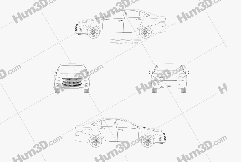 Chevrolet Cavalier LT 2019 도면 - 3DModels.org