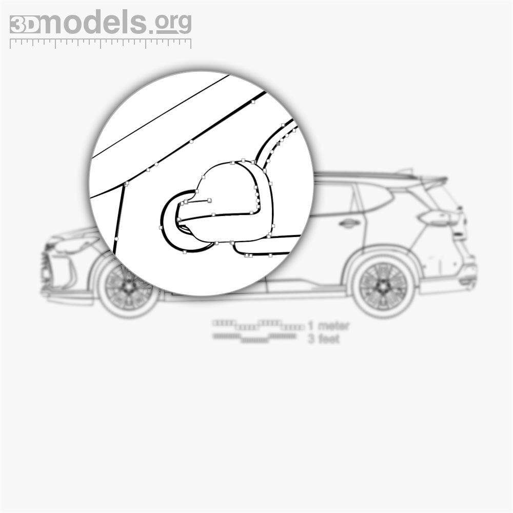 Chevrolet Orlando Redline 2021 Vector Blueprint - 3DModels.org