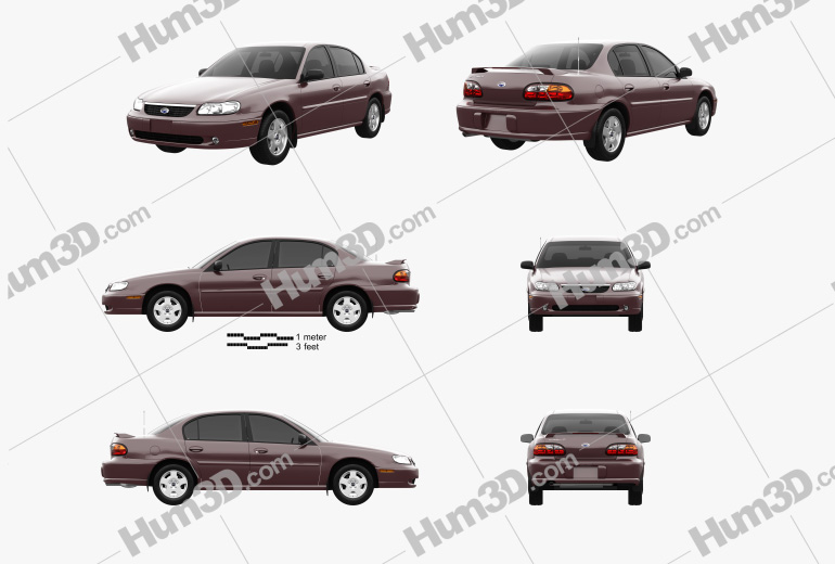 Chevrolet Malibu 2005 Blueprint Template - 3DModels.org