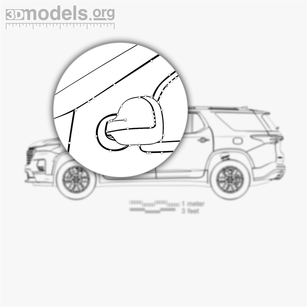 Chevrolet Traverse High Country 2023 Vector Blueprint - 3DModels.org