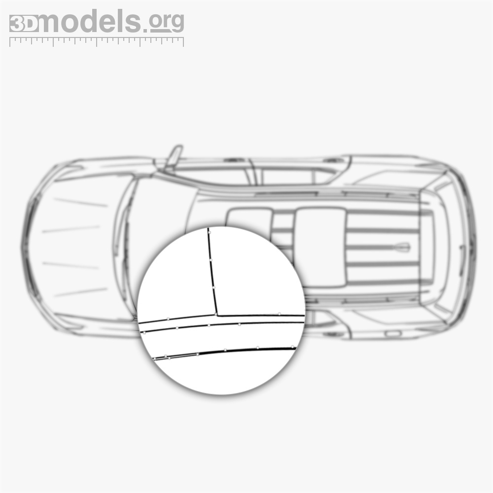 Chevrolet Traverse High Country 2023 Vector Blueprint - 3DModels.org