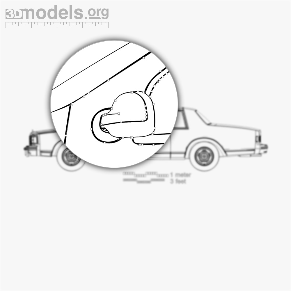 Chevrolet Caprice Landau 1985 Vector Blueprint - 3DModels.org