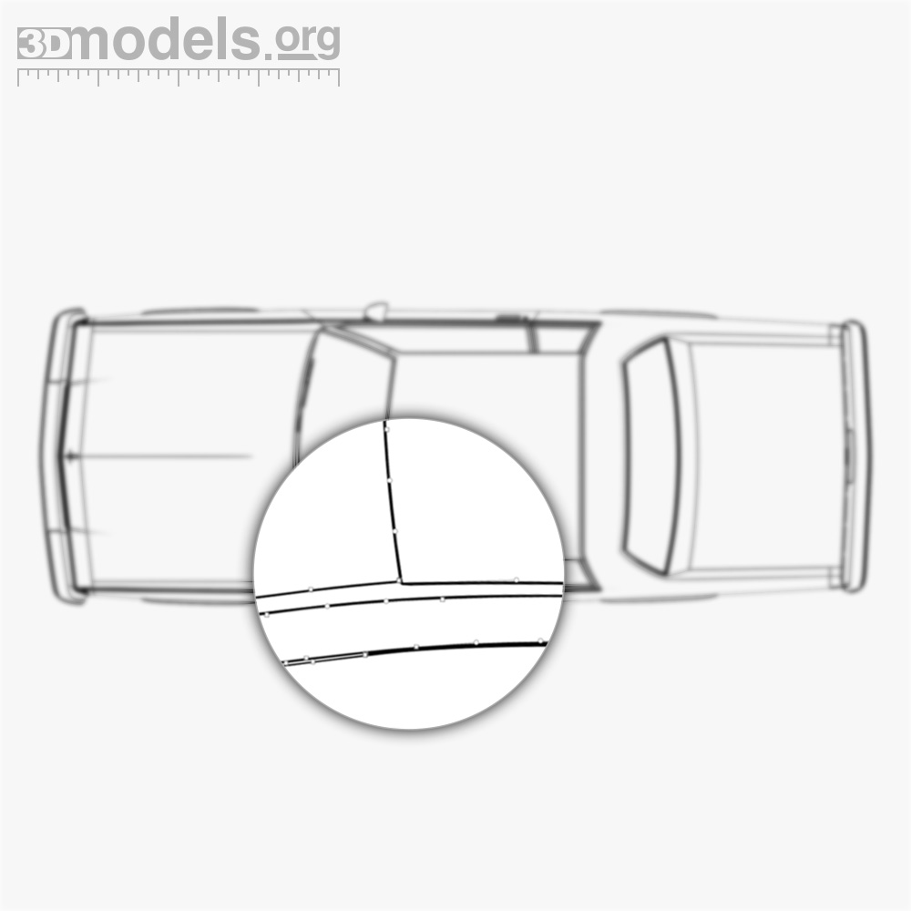 Chevrolet Caprice Landau 1985 Vector Blueprint - 3DModels.org