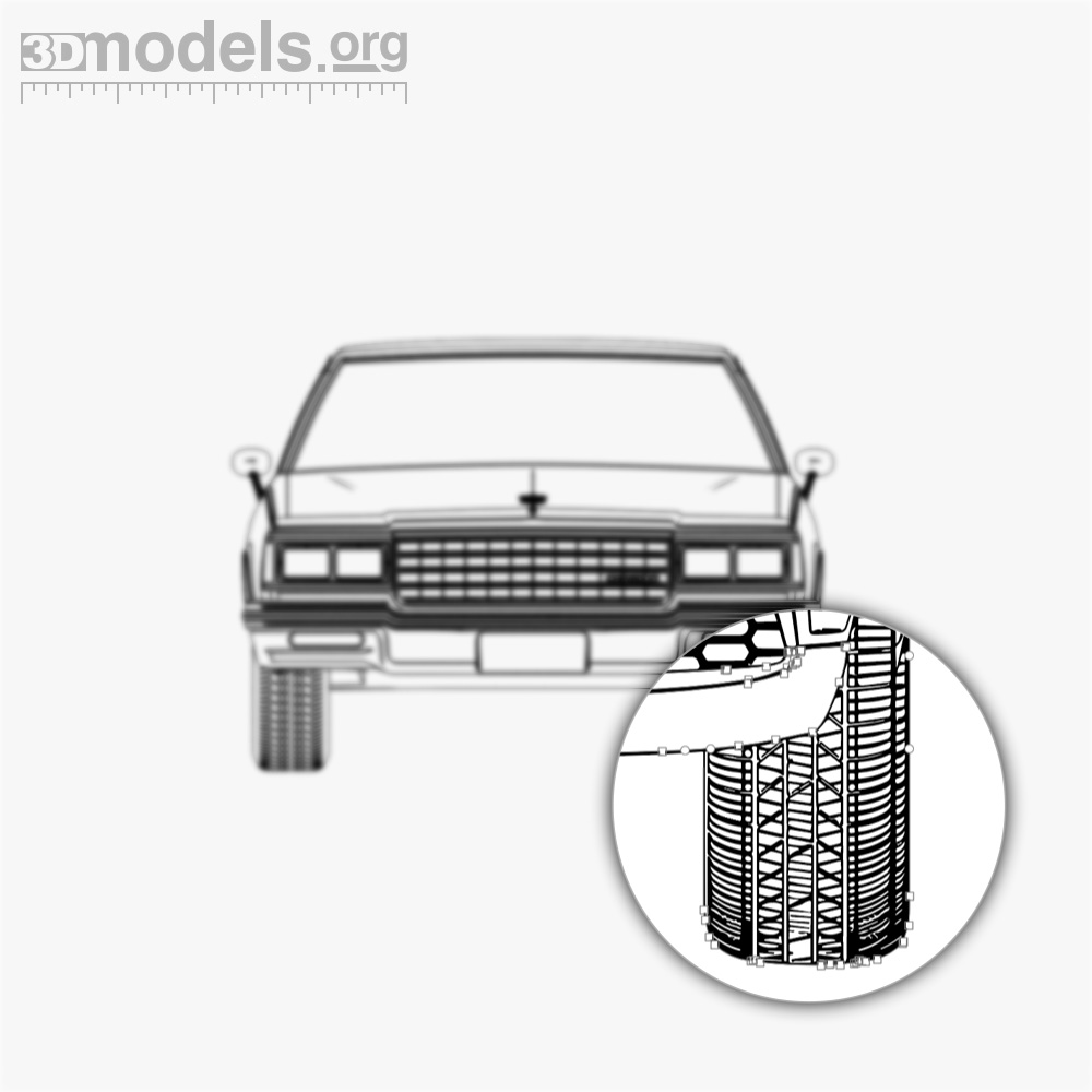Chevrolet Caprice Landau 1985 Vector Blueprint - 3DModels.org