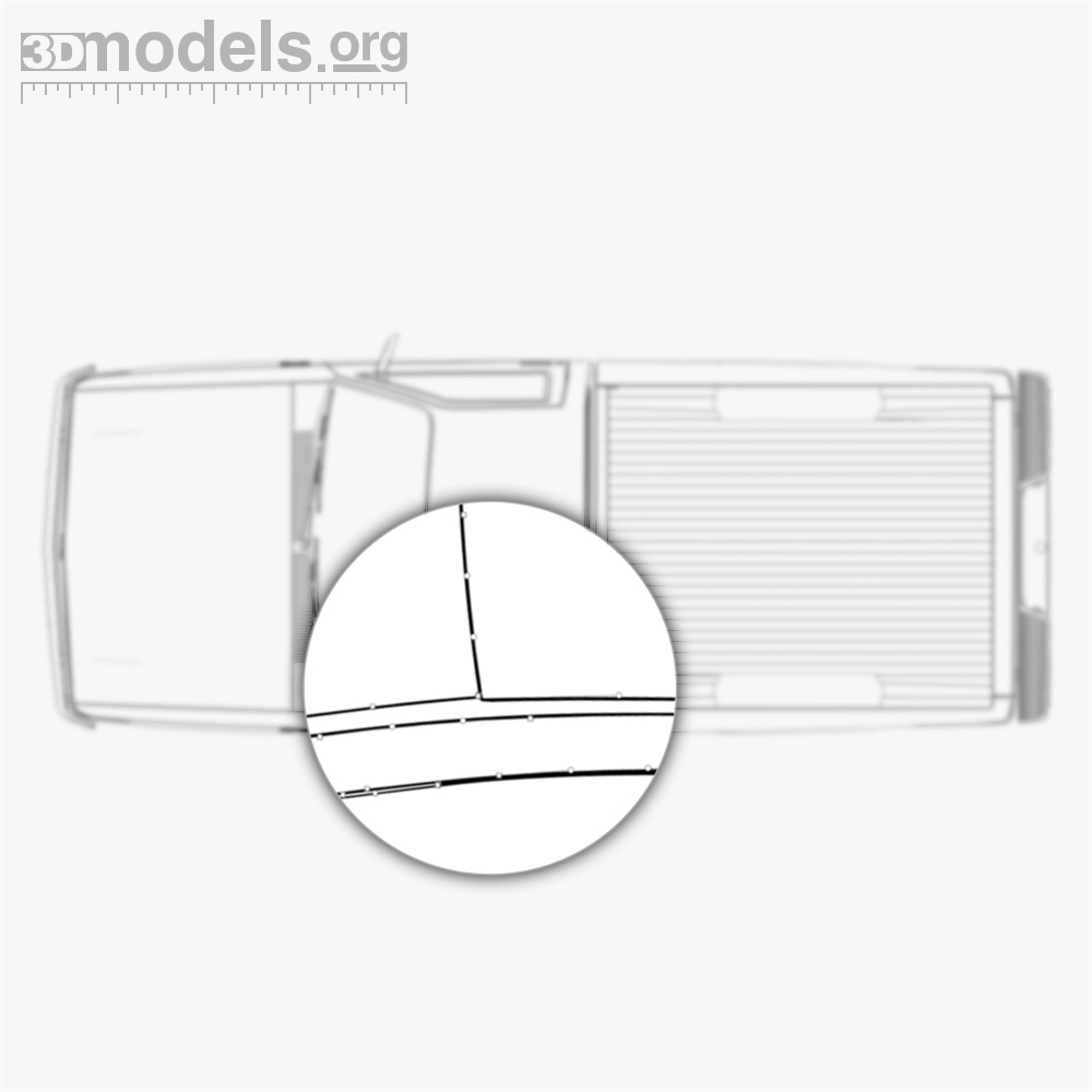 シボレー S10 レギュラーキャブ 1988 ベクター設計図 - 3DModels.org
