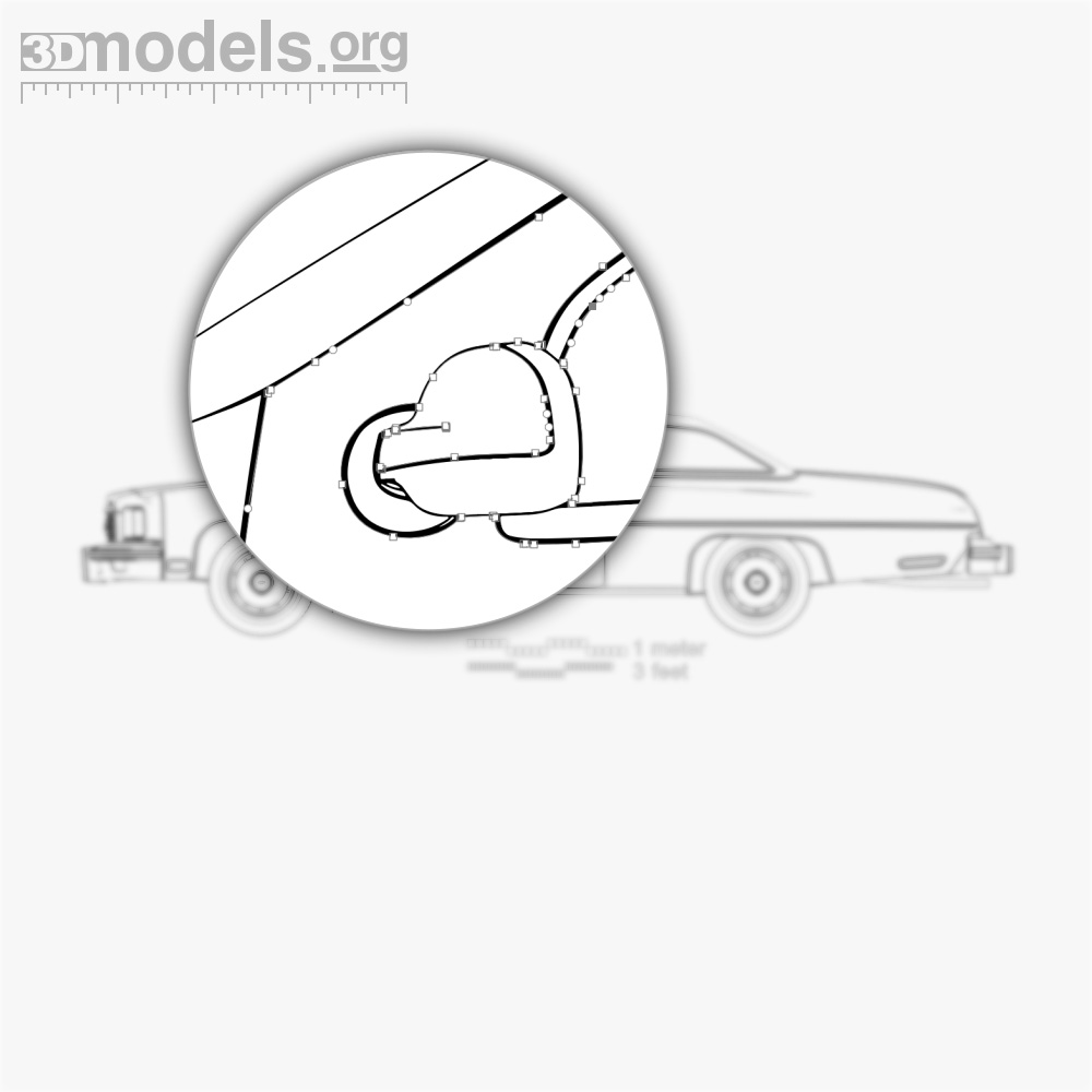 Chevrolet Impala sport coupe 1985 Vector Blueprint - 3DModels.org