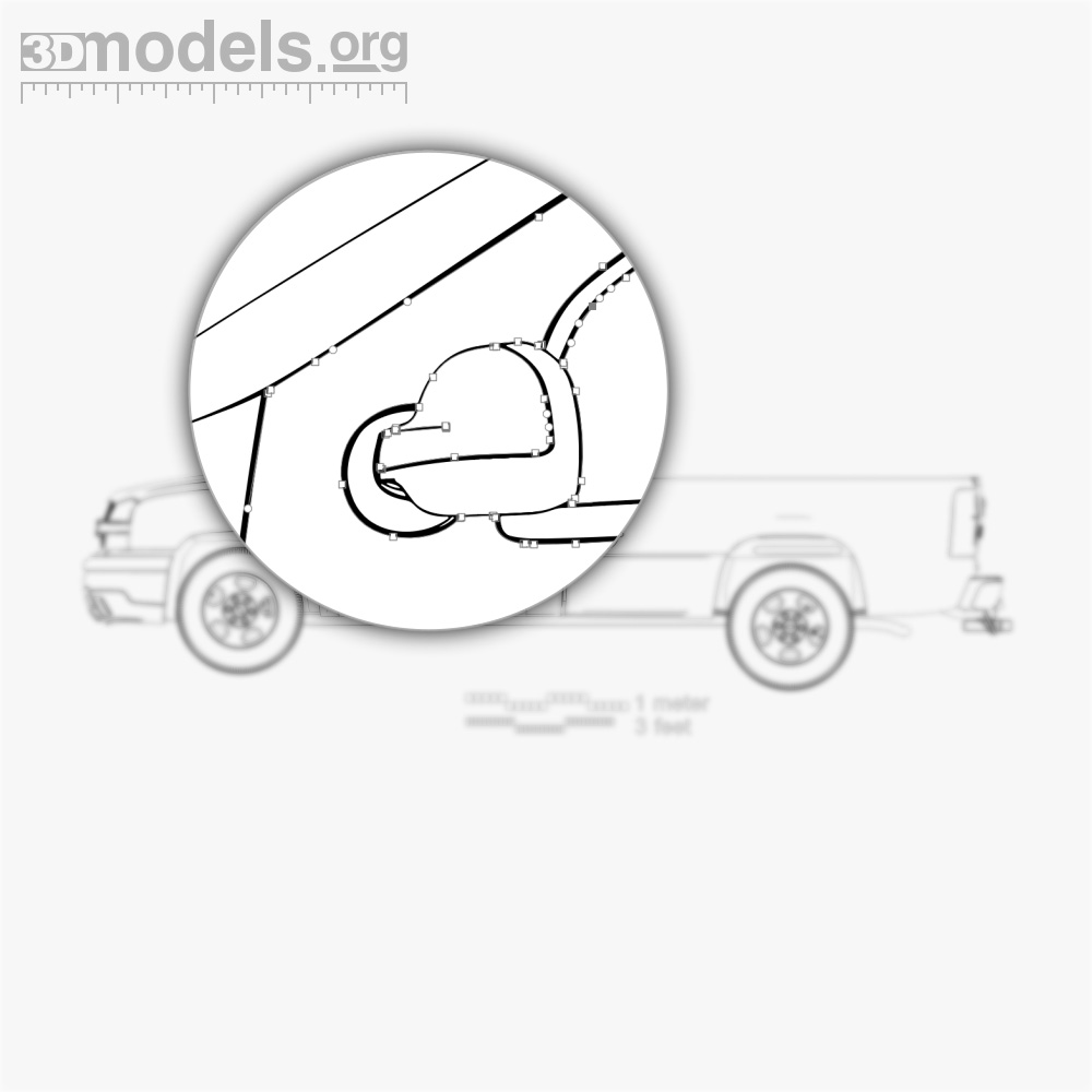 Chevrolet Silverado 1500 Regular Cab Long bed WT 2006 Vector Blueprint ...
