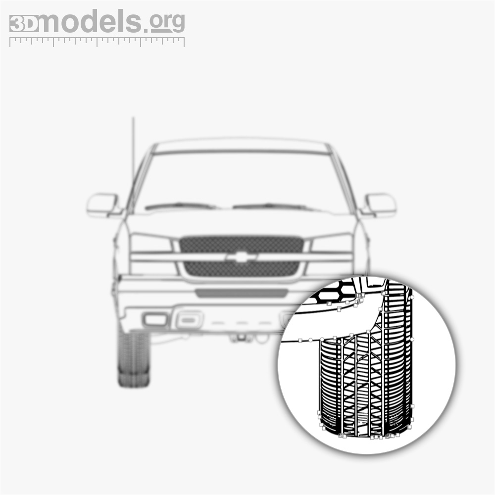 Chevrolet Silverado 1500 Regular Cab Long bed WT 2006 Vector Blueprint ...