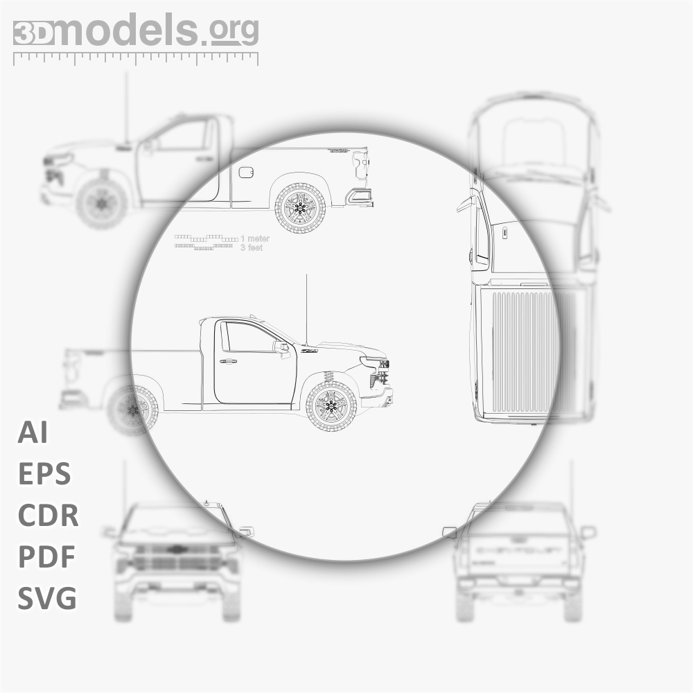 Chevrolet Silverado Regular Cab Short Bed LT Z71 TrailBoss 2025 Vector ...