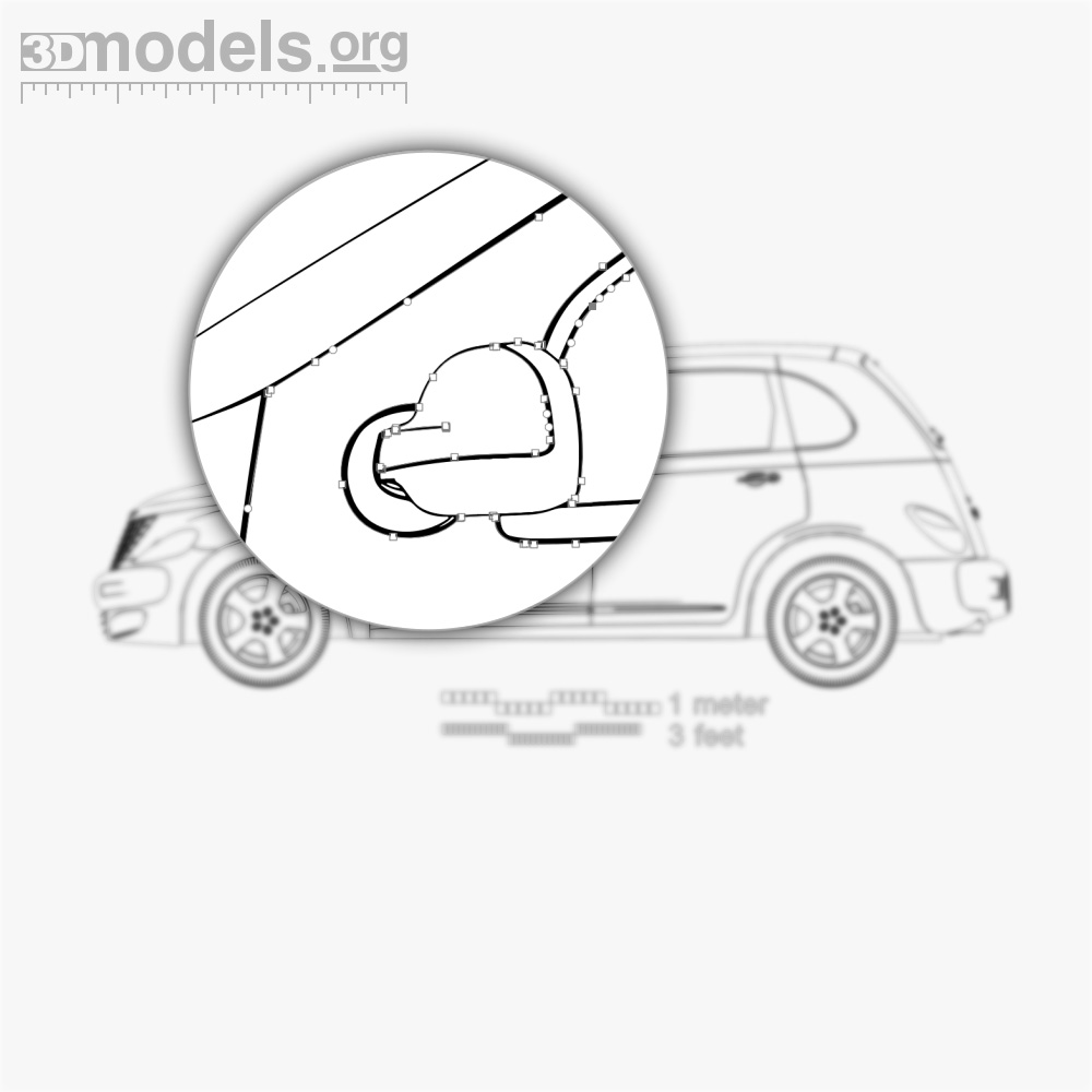 Chrysler PT Cruiser 2010 Vector Blueprint - 3DModels.org