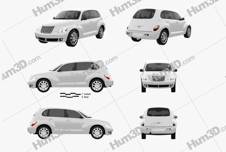 Chrysler PT Cruiser 2010 Blueprint Template - 3DModels.org