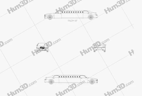 Limousine blueprints Download in PNG - 3DModels.org