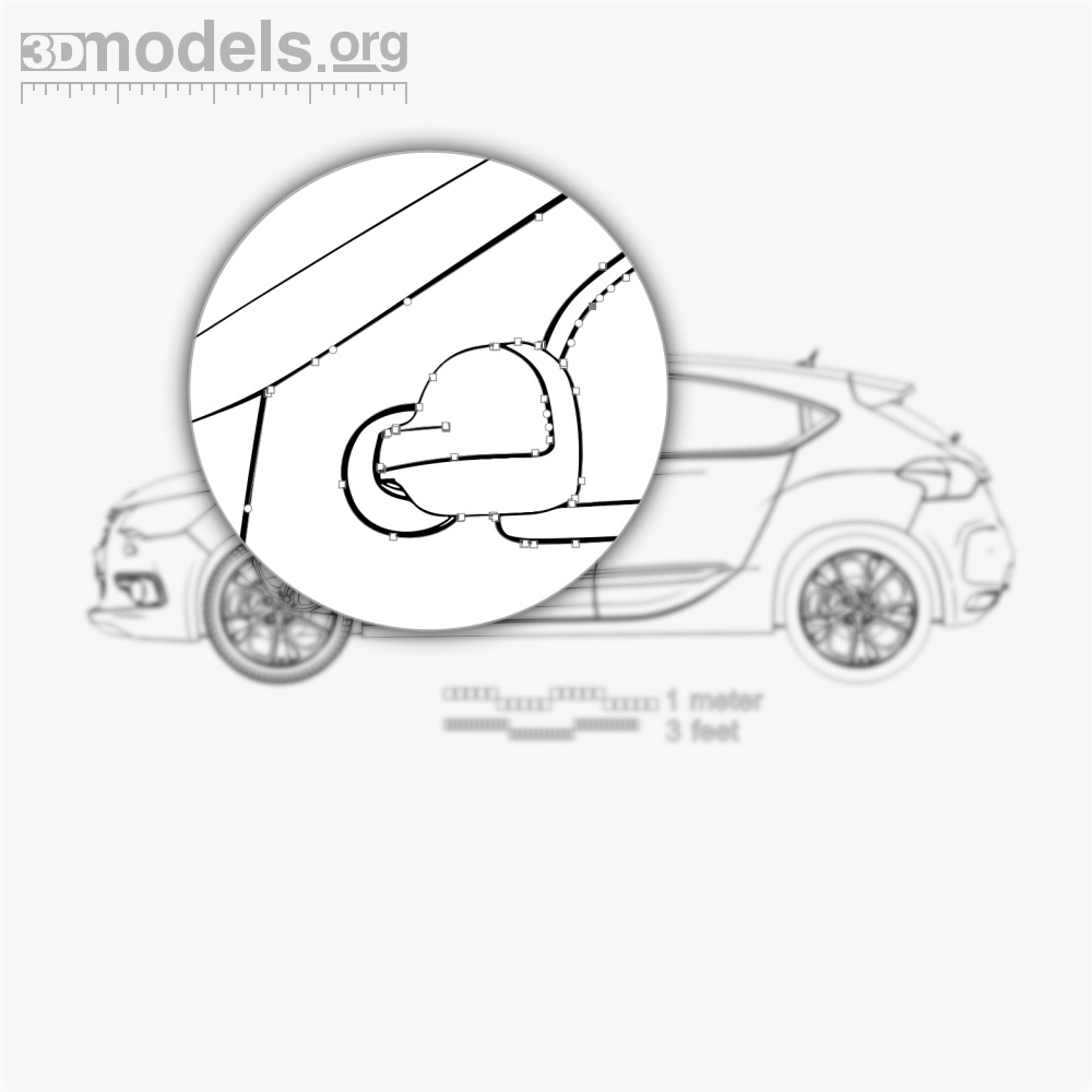 Citroen DS4 2012 Vector Blueprint - 3DModels.org