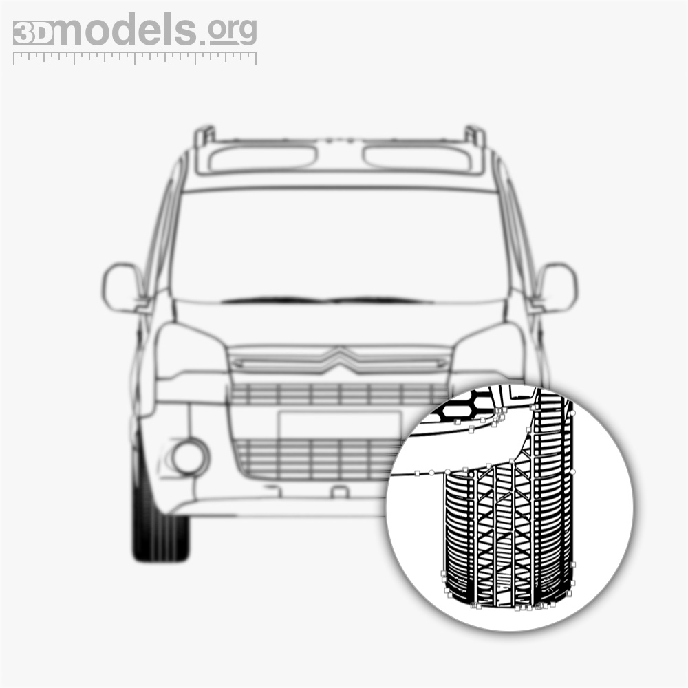Citroen Berlingo Multispace 2014 Vector Blueprint - 3DModels.org