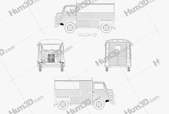 Citroen blueprints Download in PNG - 3DModels.org