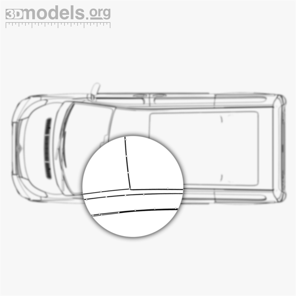 Citroen Jumpy Panel Van L1H1 2014 Vector Blueprint - 3DModels.org