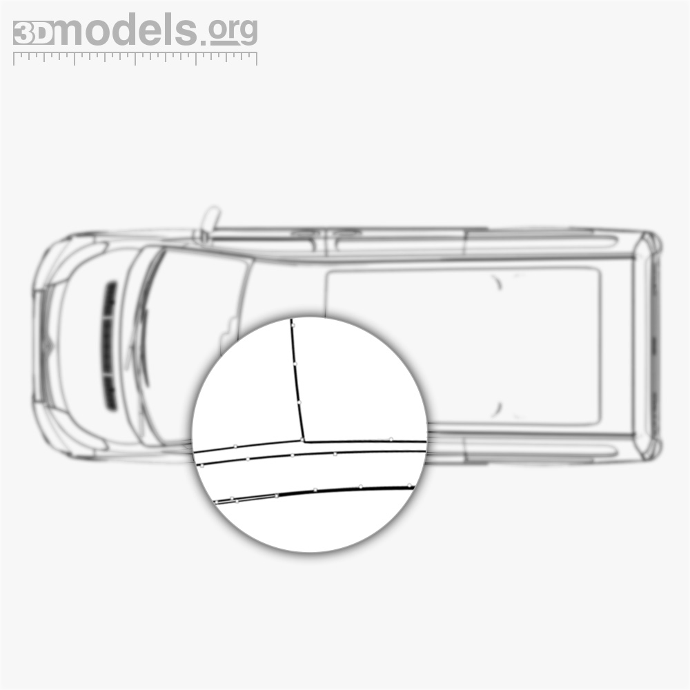 Citroen Jumpy Panel Van L2H1 2014 Vector Blueprint - 3DModels.org