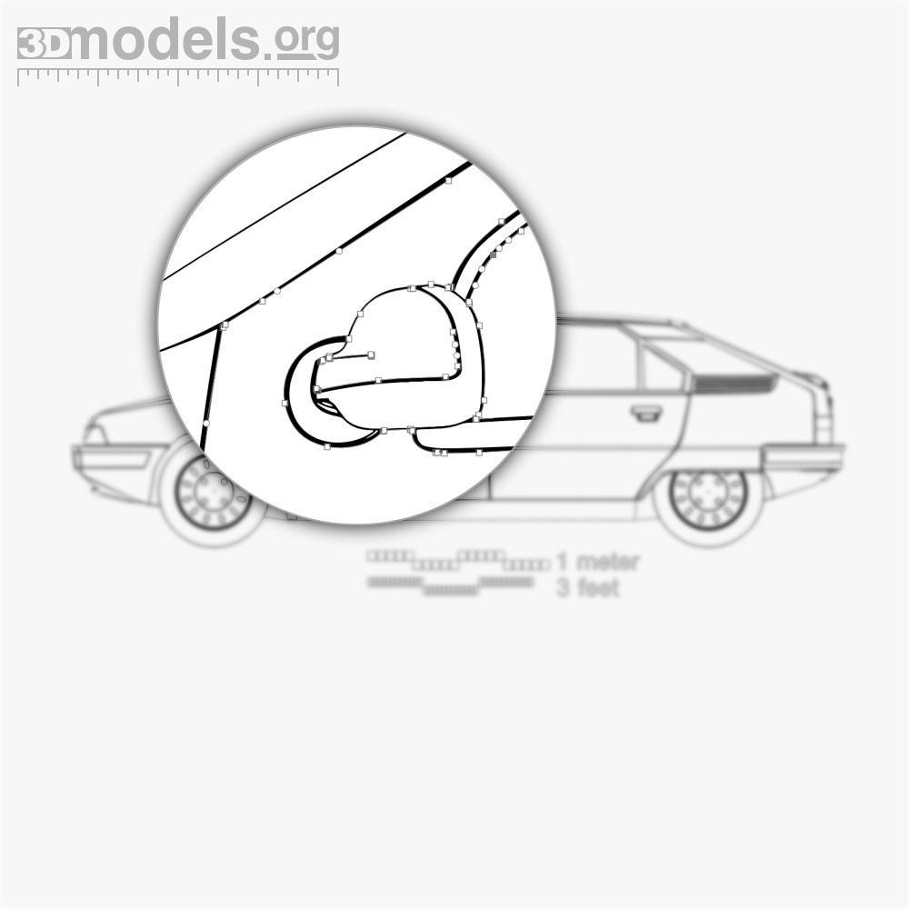 Citroen BX 1994 Vector Blueprint - 3DModels.org