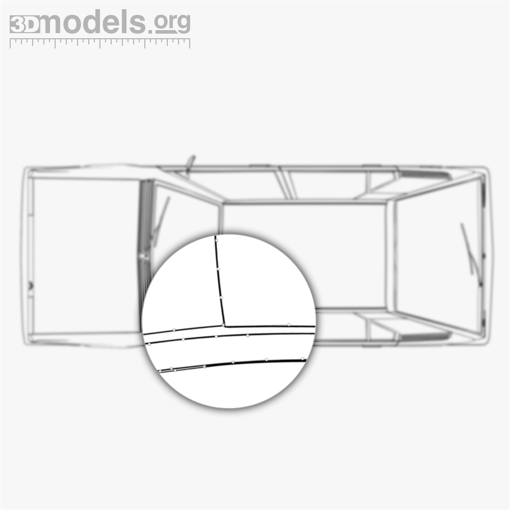 Citroen BX 1994 Vector Blueprint - 3DModels.org