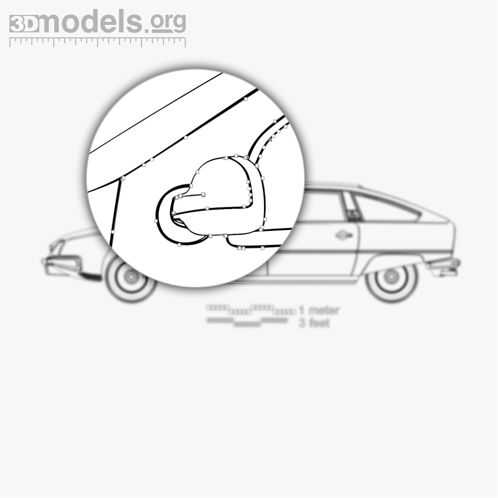 Citroen CX 1991 Vector Blueprint - 3DModels.org