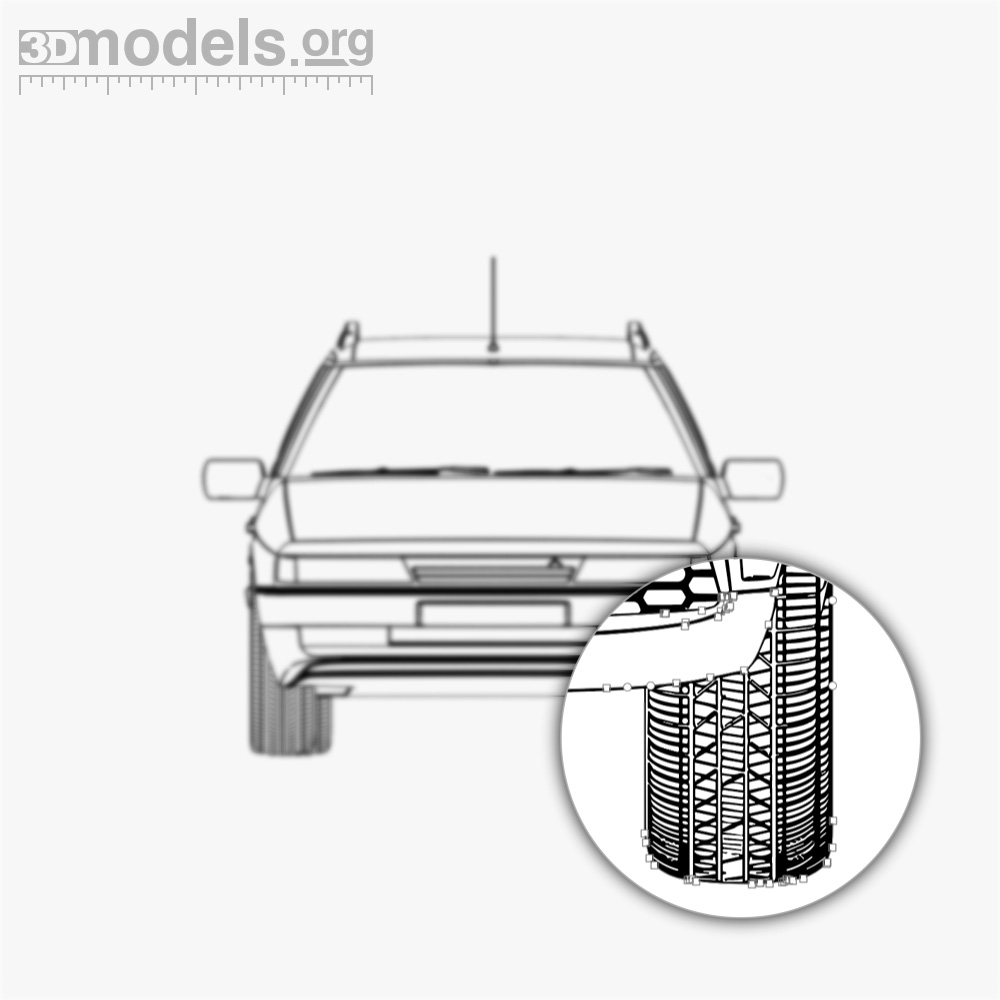 Citroen XM Break 2000 Vector Blueprint - 3DModels.org