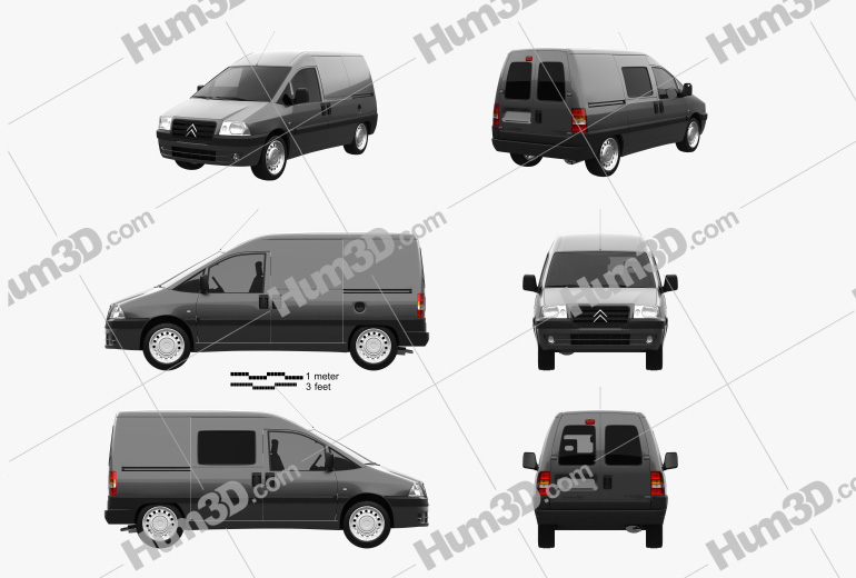 Citroen Jumpy Van 2006 Blueprint Template - 3DModels.org