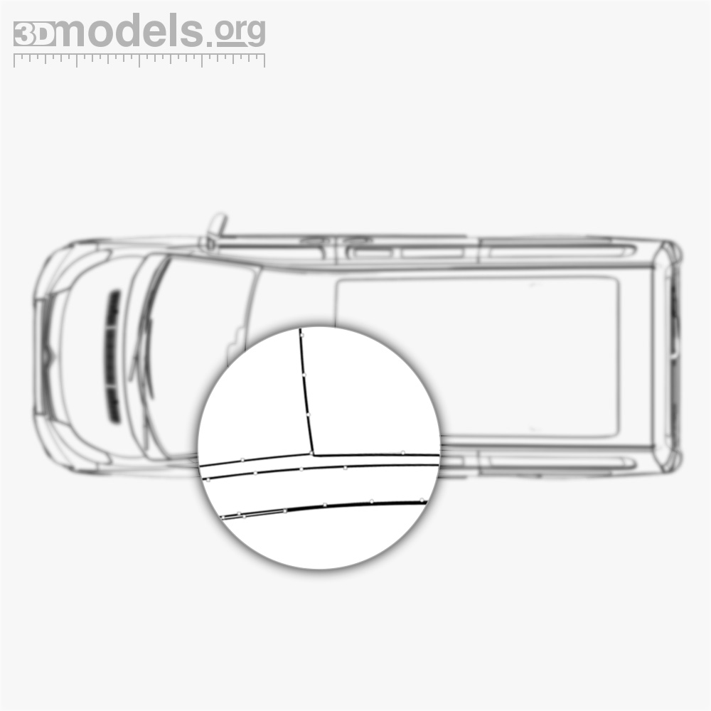 Citroen Dispatch Combi L2H1 2016 Vector Blueprint - 3DModels.org
