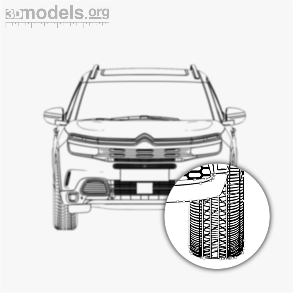 Citroen C5 Aircross 2018 Vector Blueprint - 3DModels.org