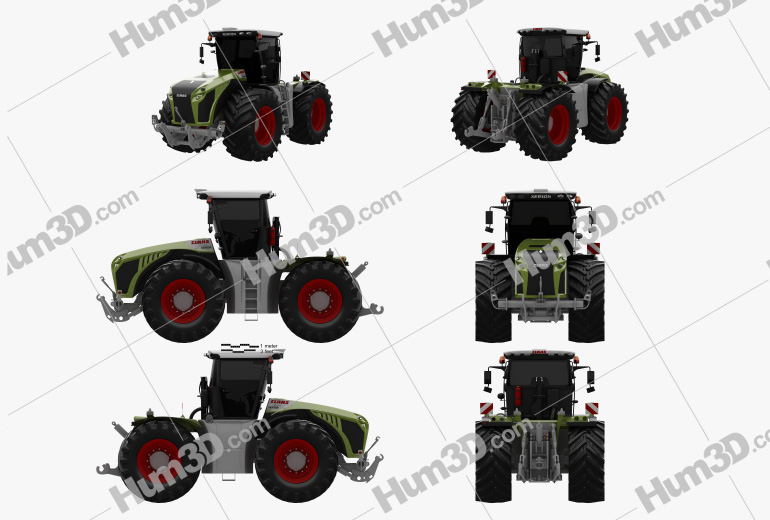 Claas Xerion 5000 Trac VC 2014 Blueprint Template - 3DModels.org