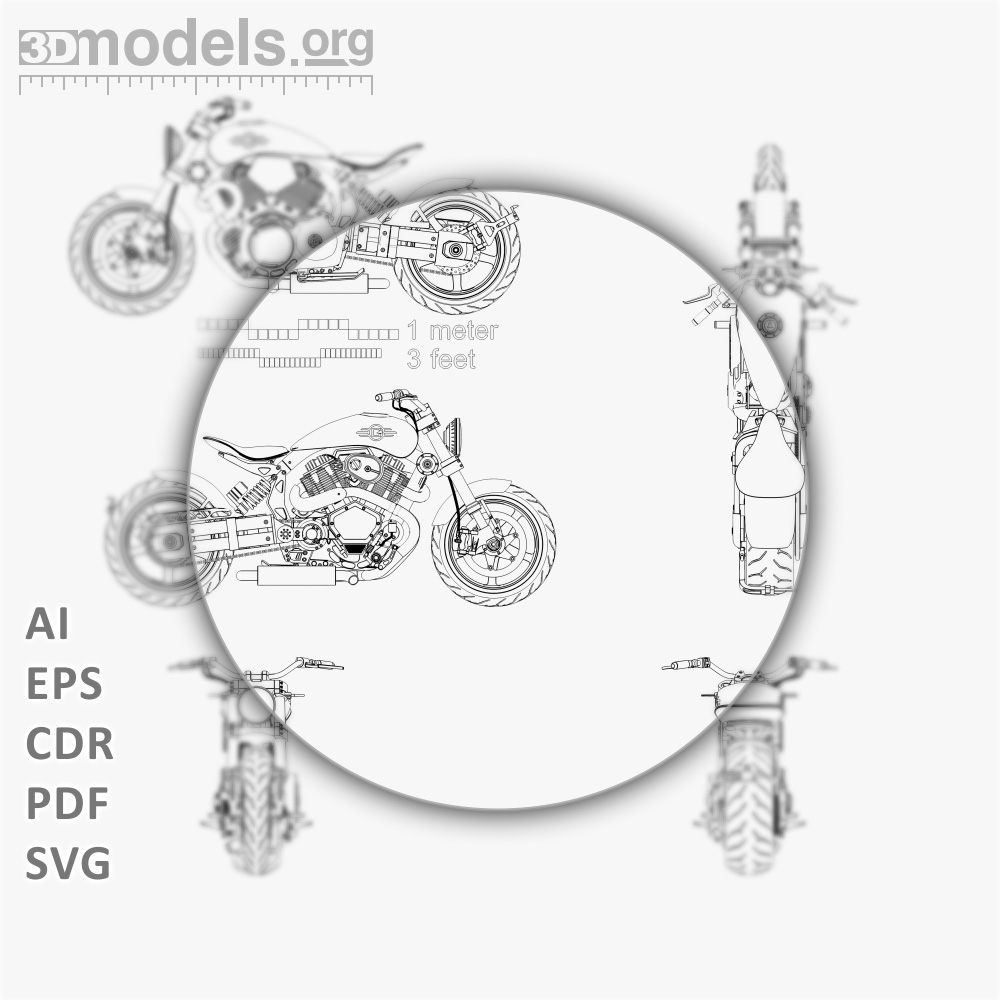 Confederate X132 Hellcat Speedster 2015 Vector Blueprint - 3DModels.org