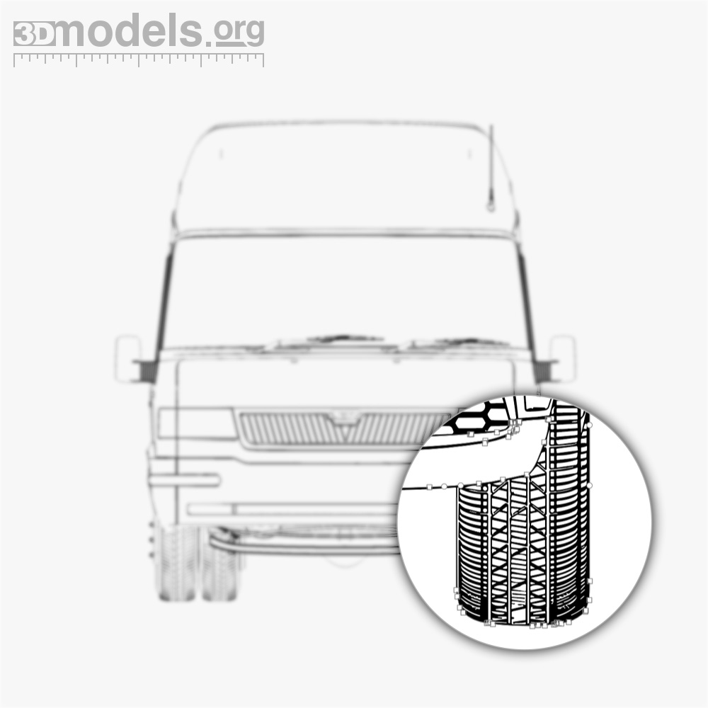 Convoy LDV 2002 Vector Blueprint - 3DModels.org