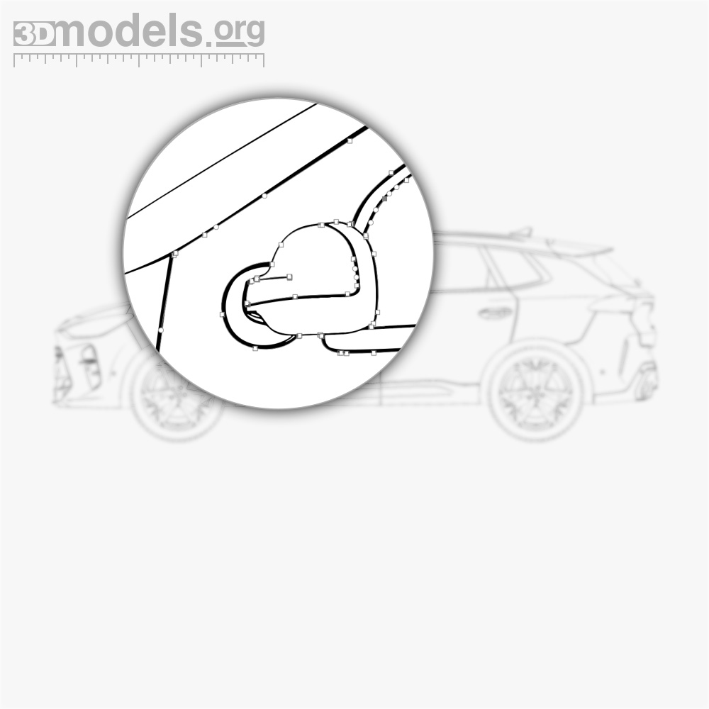 Cupra Terramar eHybrid Americas Cup 2025 Blueprint Vector - 3DModels.org