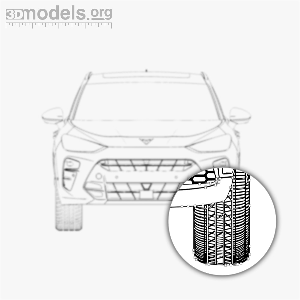 Cupra Terramar eHybrid Americas Cup 2025 Blueprint Vector - 3DModels.org