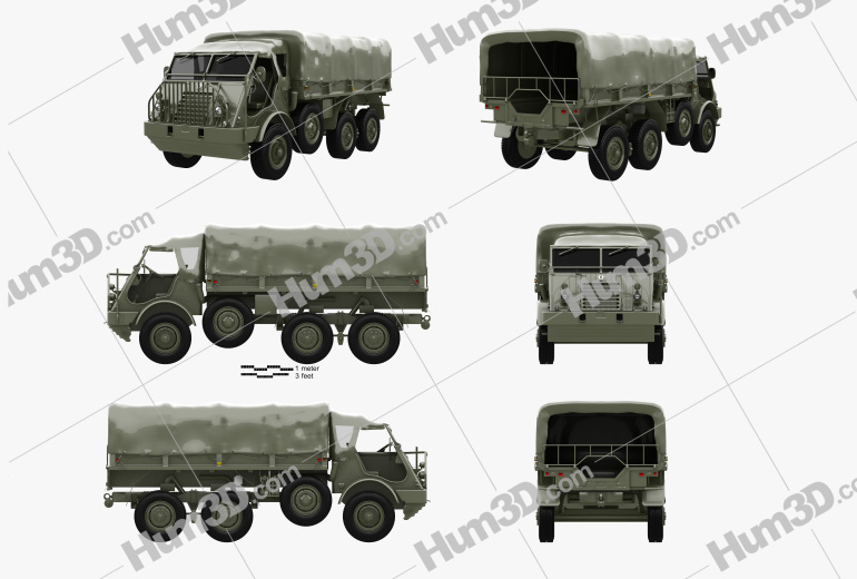 DAF YA 328 1952 Blueprint Template - 3DModels.org