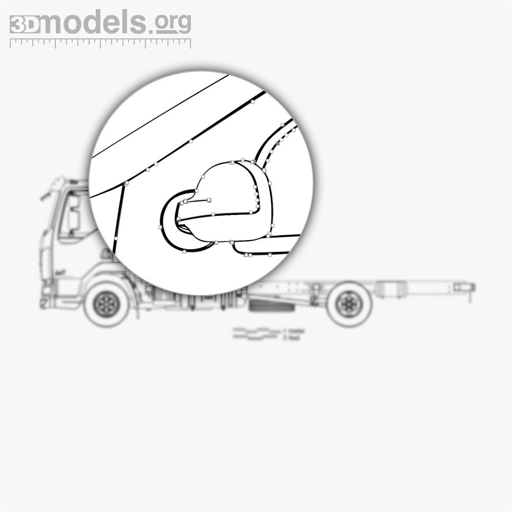 DAF LF Chassis Truck 2016 Vector Blueprint - 3DModels.org