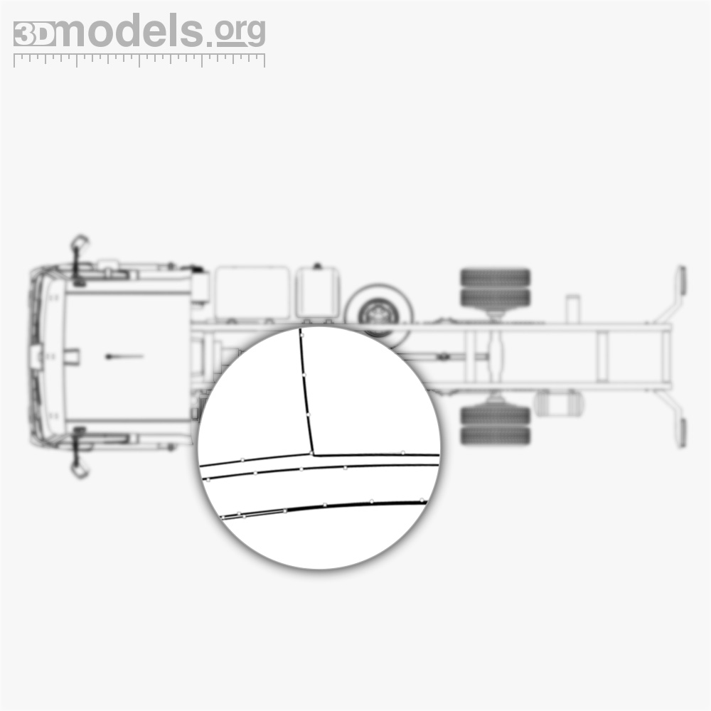 DAF LF Chassis Truck 2016 Vector Blueprint - 3DModels.org