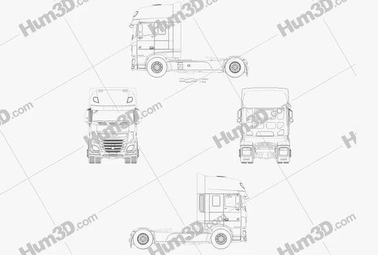 DAF blueprints Download in PNG - 3DModels.org