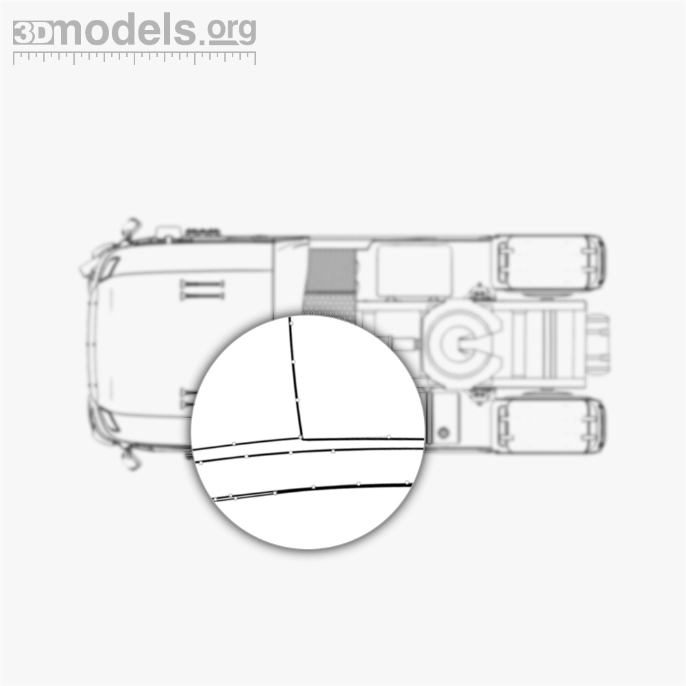 DAF XF Camión Tractor 2016 Plano Vectorial - 3DModels.org