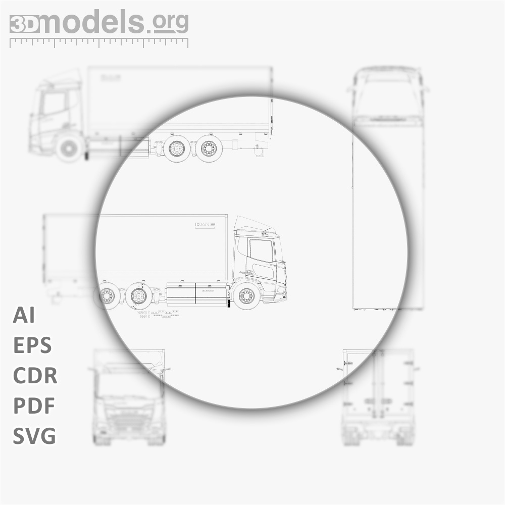 DAF XD Electric с закрытым кузовом Грузовое шасси 3-х осный 2025 ...